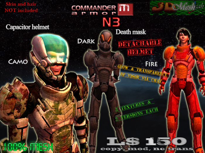 Second Life Marketplace - [Commander Armor N3] Full mesh suit w ...