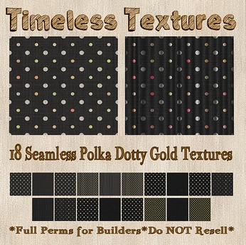 Second Life Marketplace - 18 Seamless Polka Dotty Gold Timeless Textures
