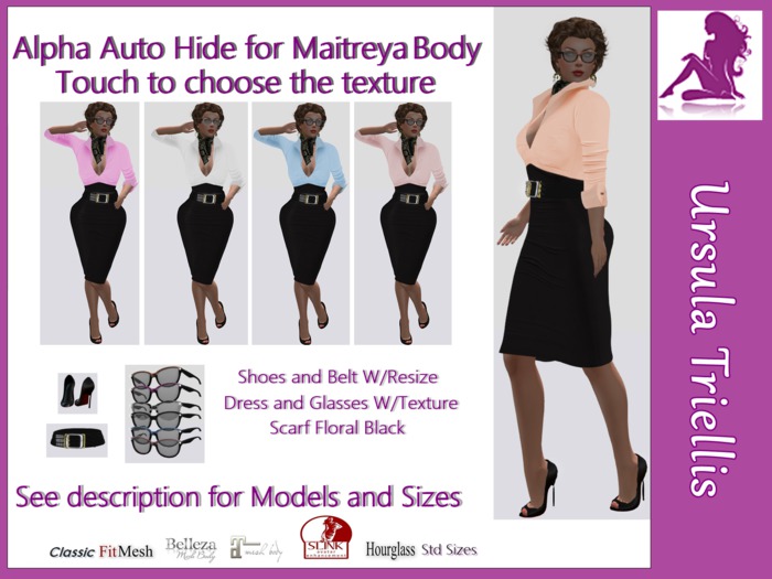 Second Life Marketplace - 0004775a Outfit Pencil Skirt (Touch Texture)