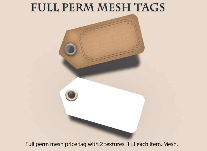 Second Life Marketplace - FULL PERM - Mesh price tags