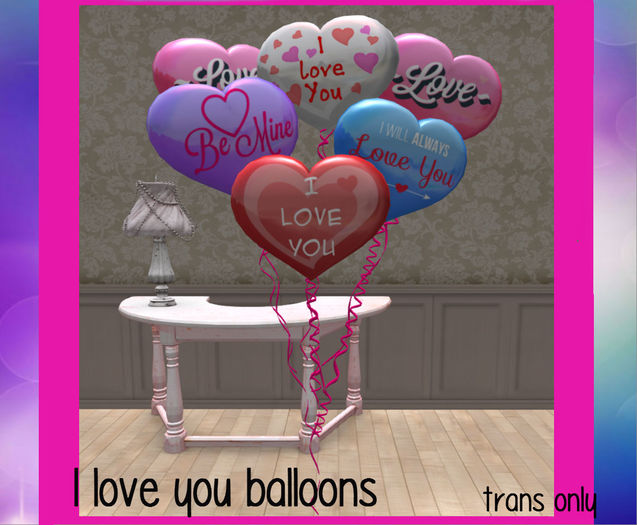 Second Life Marketplace - I love you Ballons. (trans version)