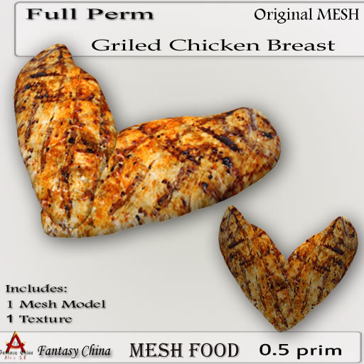 Second Life Marketplace - FC- Mesh Griled Chicken Breast Full perm 0,5 prim