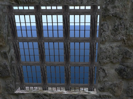 Second Life Marketplace - Medieval Window Wood Frame with Metal Bars ...