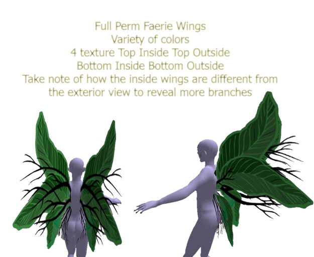 Second Life Marketplace - Faerie Leaf Wings Full Perm