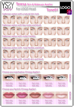 Second Life Marketplace - *YS&YS* Teresa Tone01 Skin Applier For LOGO ...