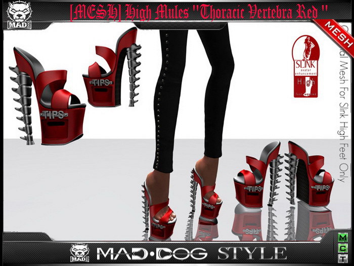 Second Life Marketplace - [MESH] High Mules ''Thoracic Vertebra Red