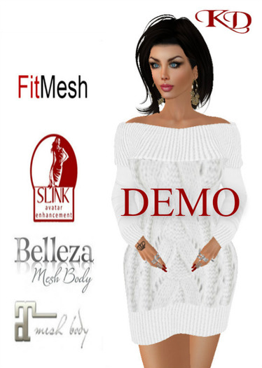 Second Life Marketplace Knit Sweather Dress Demo
