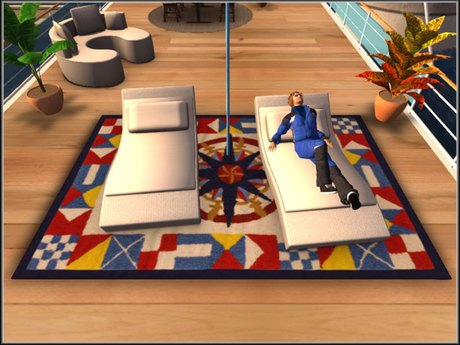 Second Life Marketplace - Nautical Signalflags And Compass Rug