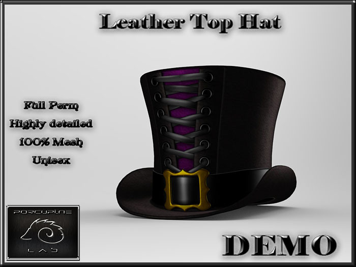 Second Life Marketplace - [PL] - DEMO - Leather Top Hat