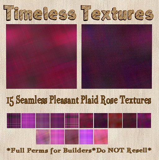 Second Life Marketplace - 15 Seamless Pleasant Plaid Rose Timeless Textures