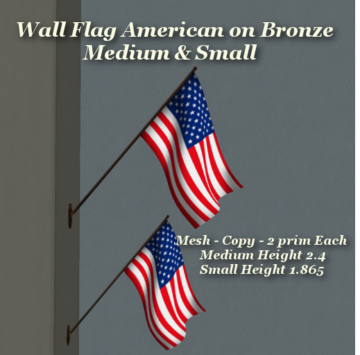 Second Life Marketplace - Wall Flag American on Bronze Med