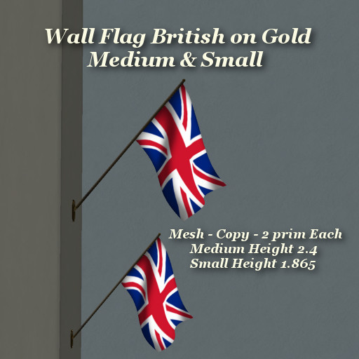 Second Life Marketplace - Wall Flag British on Gold Med