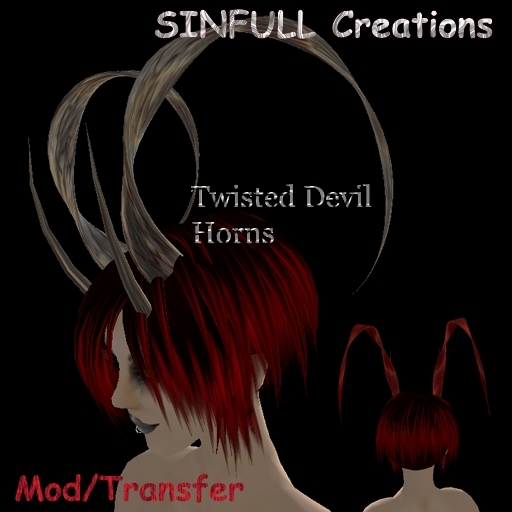 Second Life Marketplace - Sinfull Twisted devil horns