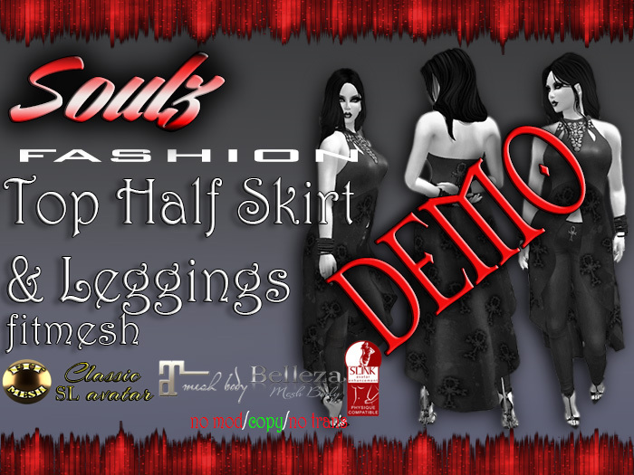 Second Life Marketplace ][ Sf ][ Top Half Skirt And Leggins Demo