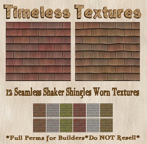 Second Life Marketplace - 12 Seamless Shaker Shingles Worn Timeless ...