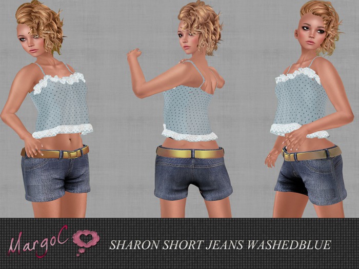 Second Life Marketplace - DEMO SHARON SHORT JEANS WASHEDBLUE- MargoC