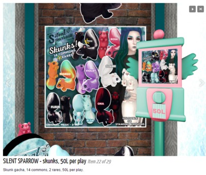 Second Life Marketplace - ~silentsparrow~ (Violet) Skunk - Standing ...