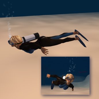 Second Life Marketplace - Scuba Diving Set blue complete