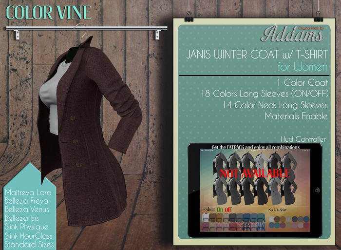 Second Life Marketplace - Addams // Janis Winter Coat // Vine