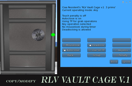 Second Life Marketplace - RLV Vault Cage v.1 Multi-prisoner Operation