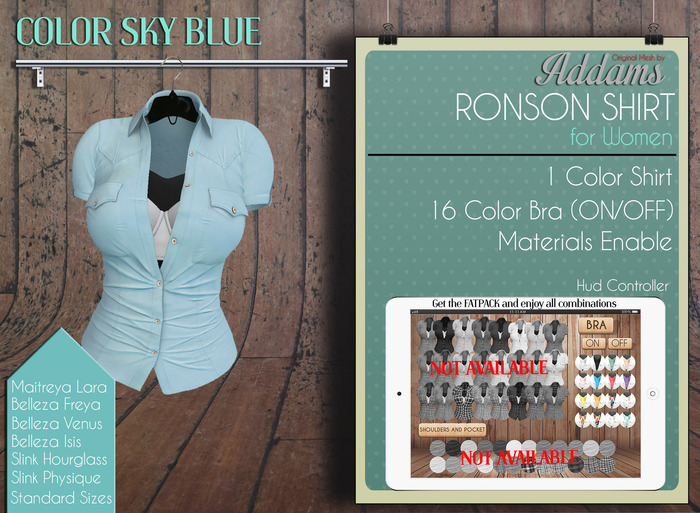 Second Life Marketplace - Addams - Mesh Shirt & Bra - Maitreya, Belleza ...