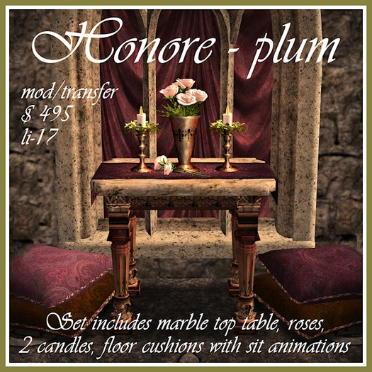 Second Life Marketplace - *Kismet* Honoré Plum - Full Set