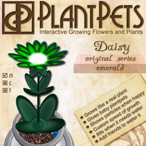 Second Life Marketplace - PlantPet Seed [Daisy *Emerald*]