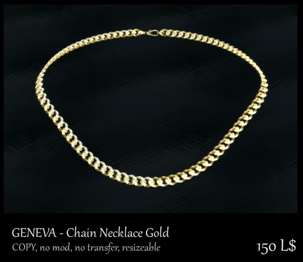 Second Life Marketplace - *VS* GENEVA Chain necklace gold (female copy)