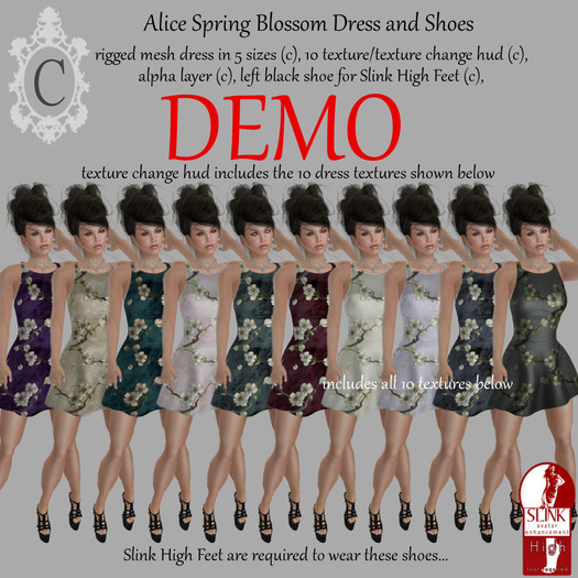 Second Life Marketplace - ::C S:: Alice Spring Blossom Dress And Heels DEMO