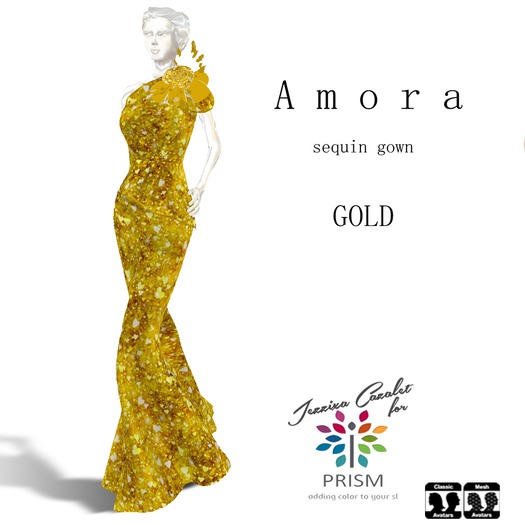 Second Life Marketplace - Prism Amora Heart Sequin Gown by Jezzixa ...