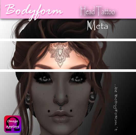 Second Life Marketplace - :*: BoDyFoRm :*: Head Tattoo Meta + Gift(BOX)