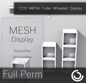 Second Life Marketplace - MESH Cube Wheeled Display shelf