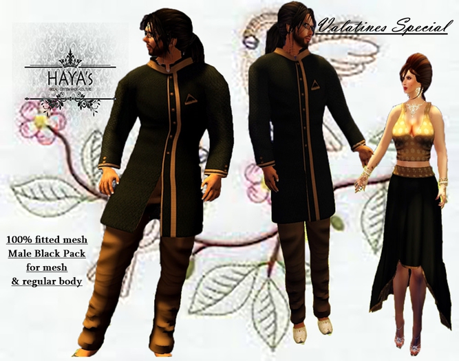 Second Life Marketplace - Sanaam Black Male Outfit
