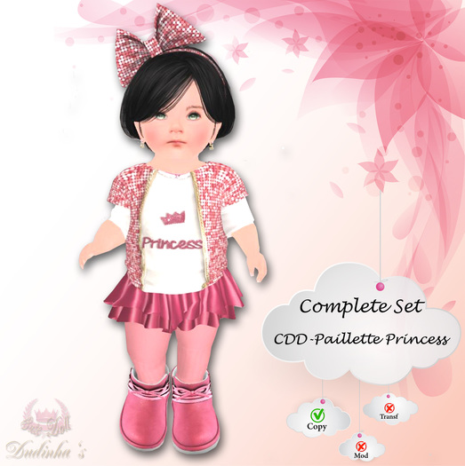 Second Life Marketplace - CDD-Paillette Princess pink -TOT BABY