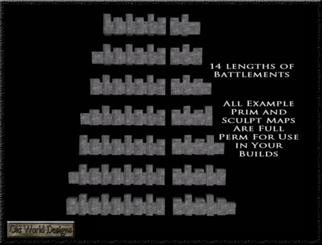 Second Life Marketplace - Sculpted Castle Battlements Doorways ...