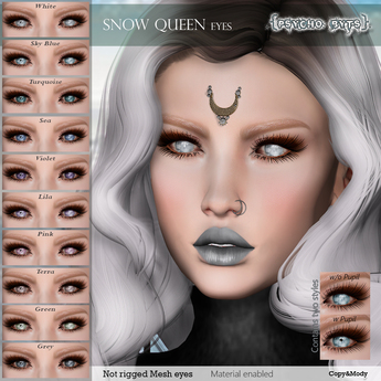 Second Life Marketplace - .{PSYCHO:Byts}. Snow Queen Eyes - Fatpack