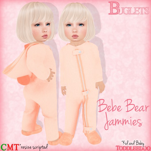 Second Life Marketplace - ~*Buglets*~ TD Bebe Bear Peach Jammies