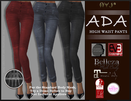 Second Life Marketplace - !! FABULOUS PACK OF JEANS MESH* FOR WOMAN ...