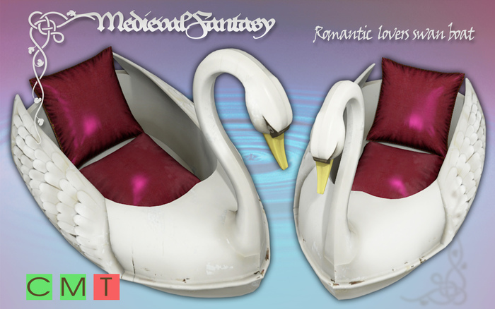 Second Life Marketplace - [MF] Mesh romantic lovers swan boat (boxed)