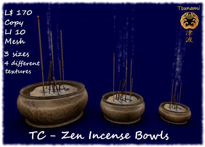 Second Life Marketplace - TC - Zen Incense Bowls