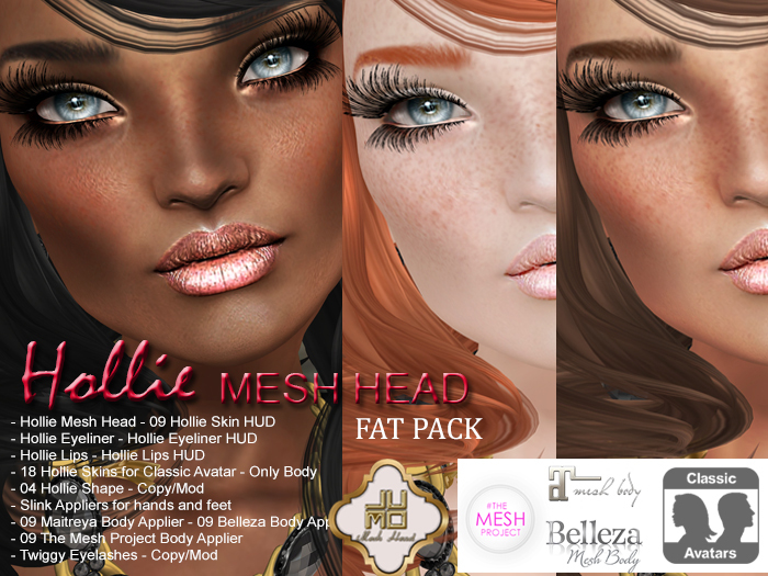 Second Life Marketplace - .:JUMO:. Hollie Skin Mesh Head Fat Pack