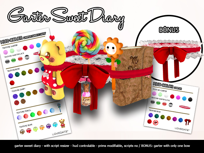 Second Life Marketplace - .: LoveCatz :. Garter Sweet Diary
