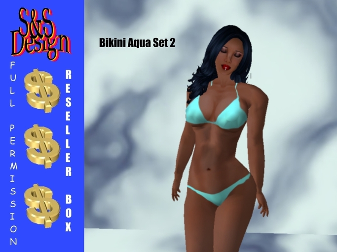 Second Life Marketplace Sands Micro Bikini Aqua Set 2 Full Permissions