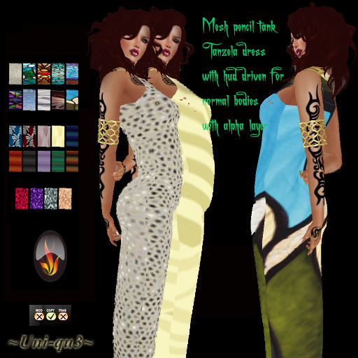 Second Life Marketplace - Uni-qu3 Mesh Pencil tank Tanzela dress HUD