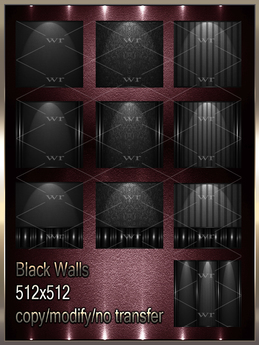 Second Life Marketplace - (WR)Black Walls Textures[512x512]PROMO