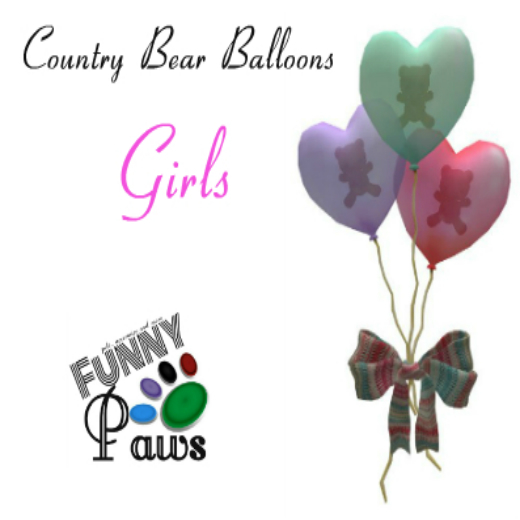 Second Life Marketplace - ~FP@ws! Country Bear Balloons Girls
