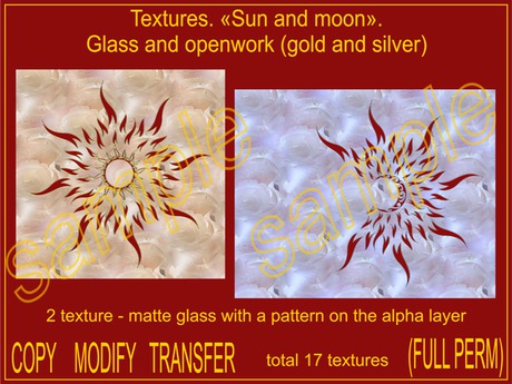 Second Life Marketplace - Textures. Sun and moon. Glass and openwork