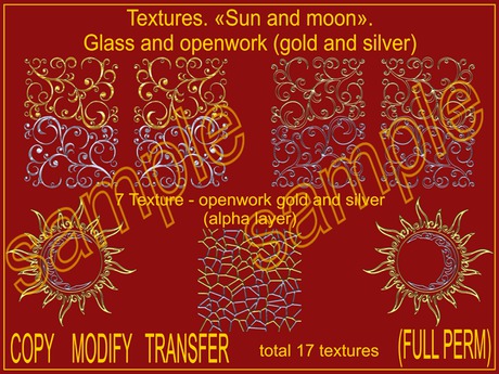 Second Life Marketplace - Textures. Sun and moon. Glass and openwork