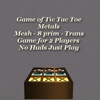 Second Life Marketplace - Game of Tic Tac Toe Metals