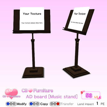 Second Life Marketplace - .:*CBF*:. AD board [Music stand]